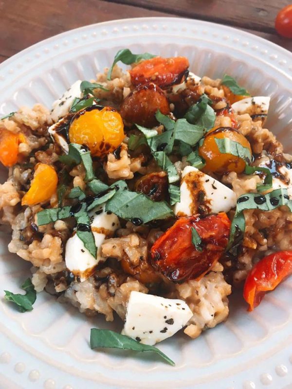 Balsamic Caprese Risotto - Three Olives Branch