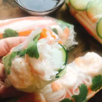 Vietnamese Shrimp Banh Mi Spring Rolls - Three Olives Branch