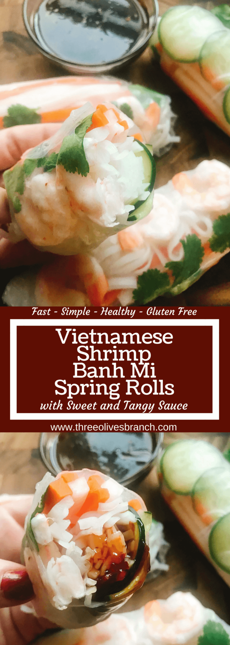 Vietnamese Shrimp Banh Mi Spring Rolls - Three Olives Branch