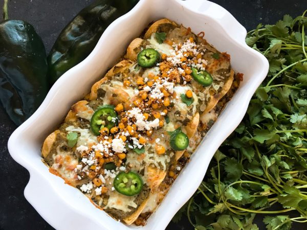 Mexican Street Corn Enchiladas - Three Olives Branch