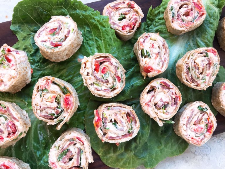 Caesar BLT Pinwheel Roll Ups - Three Olives Branch
