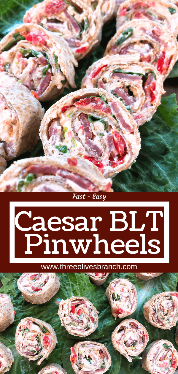 Caesar BLT Pinwheel Roll Ups - Three Olives Branch