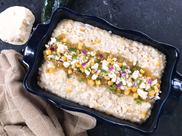 Cheesy Green Chile Risotto - Three Olives Branch