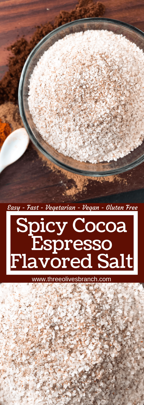 Spicy Cocoa Espresso Flavored Salt - Three Olives Branch