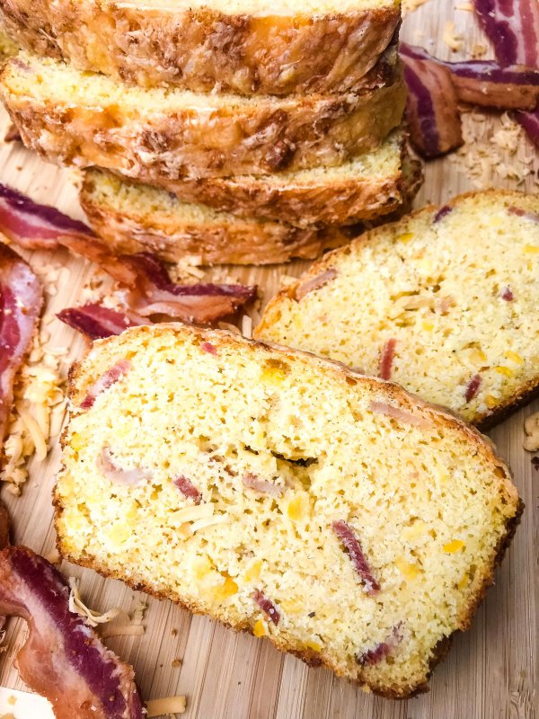 Cheddar Cheese Bacon Cornbread - Three Olives Branch