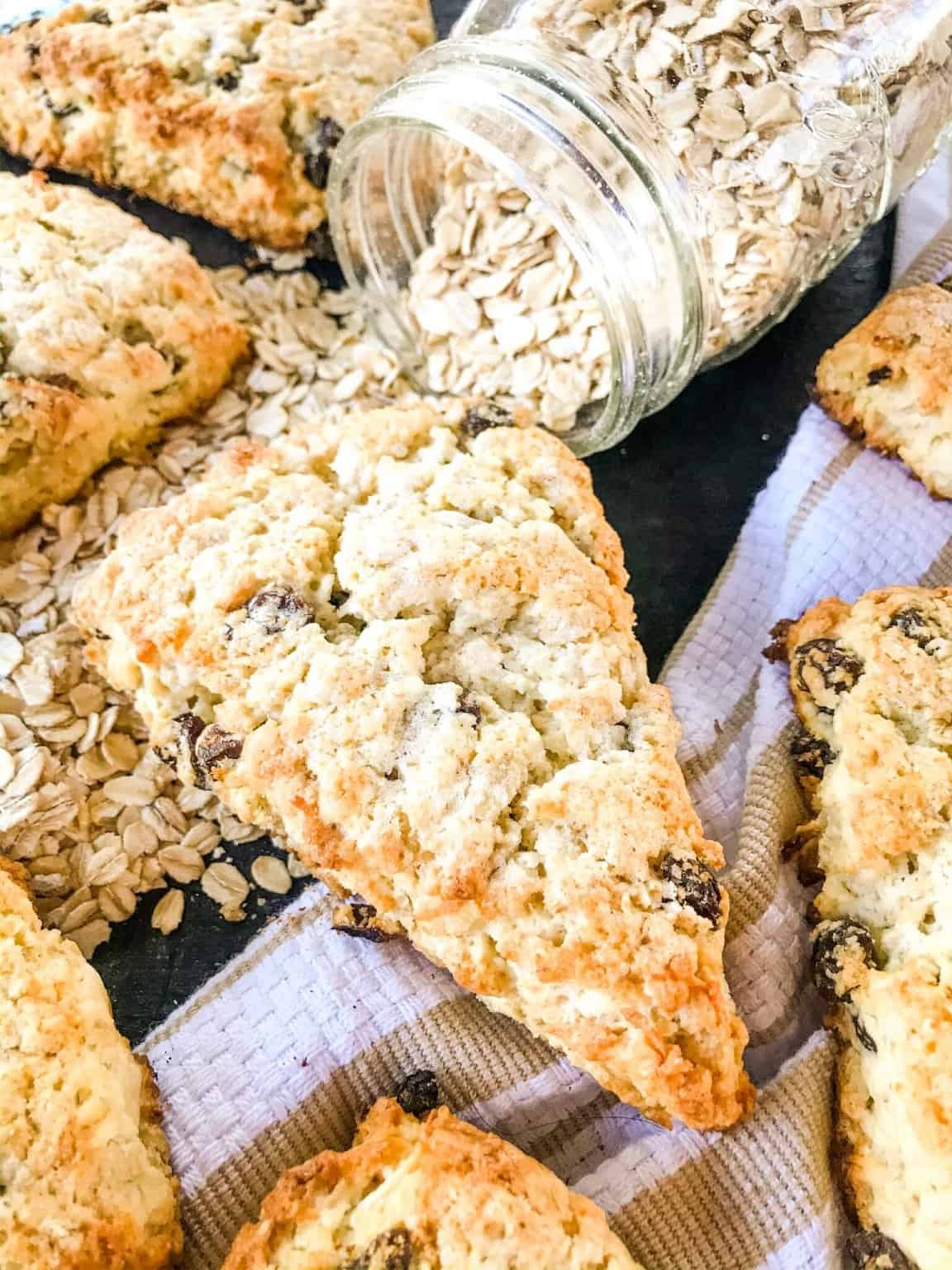 Coconut Oatmeal Raisin Scones - Three Olives Branch
