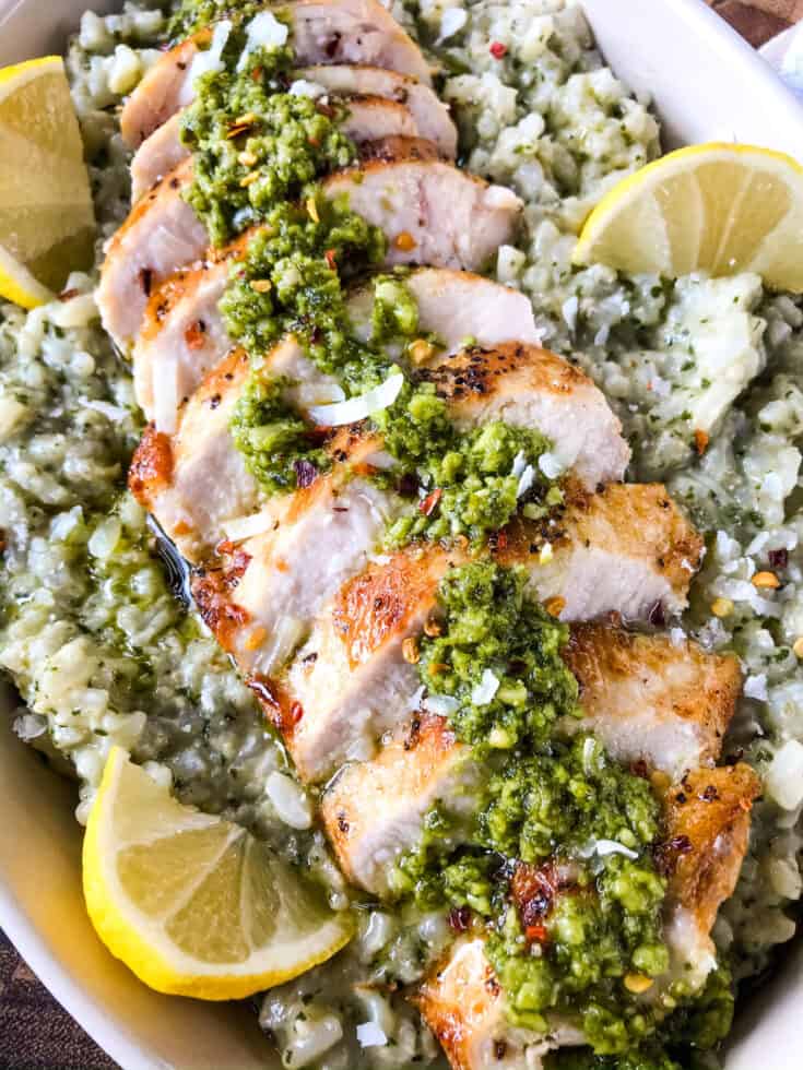 Chicken Pesto Risotto - Three Olives Branch