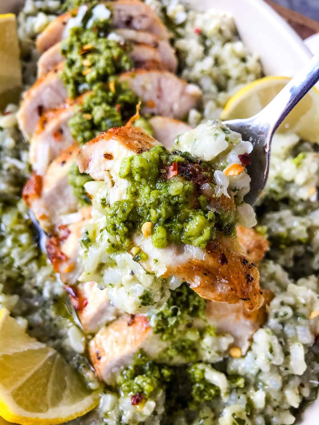 Chicken Pesto Risotto - Three Olives Branch