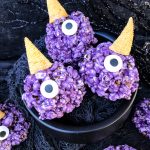 Purple People Eater Halloween Popcorn Balls - Three Olives Branch