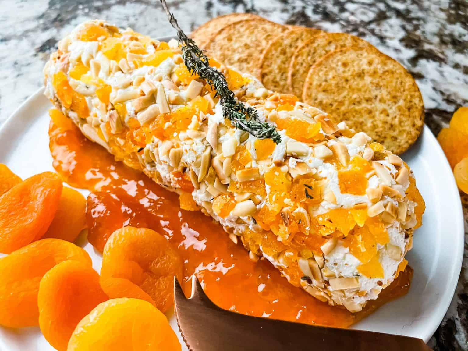 Apricot Almond Goat Cheese Log - Three Olives Branch