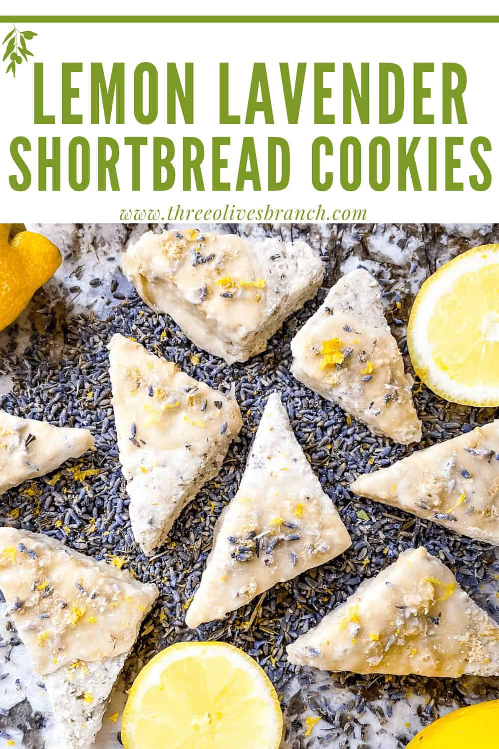 Lemon Lavender Shortbread Cookies - Three Olives Branch