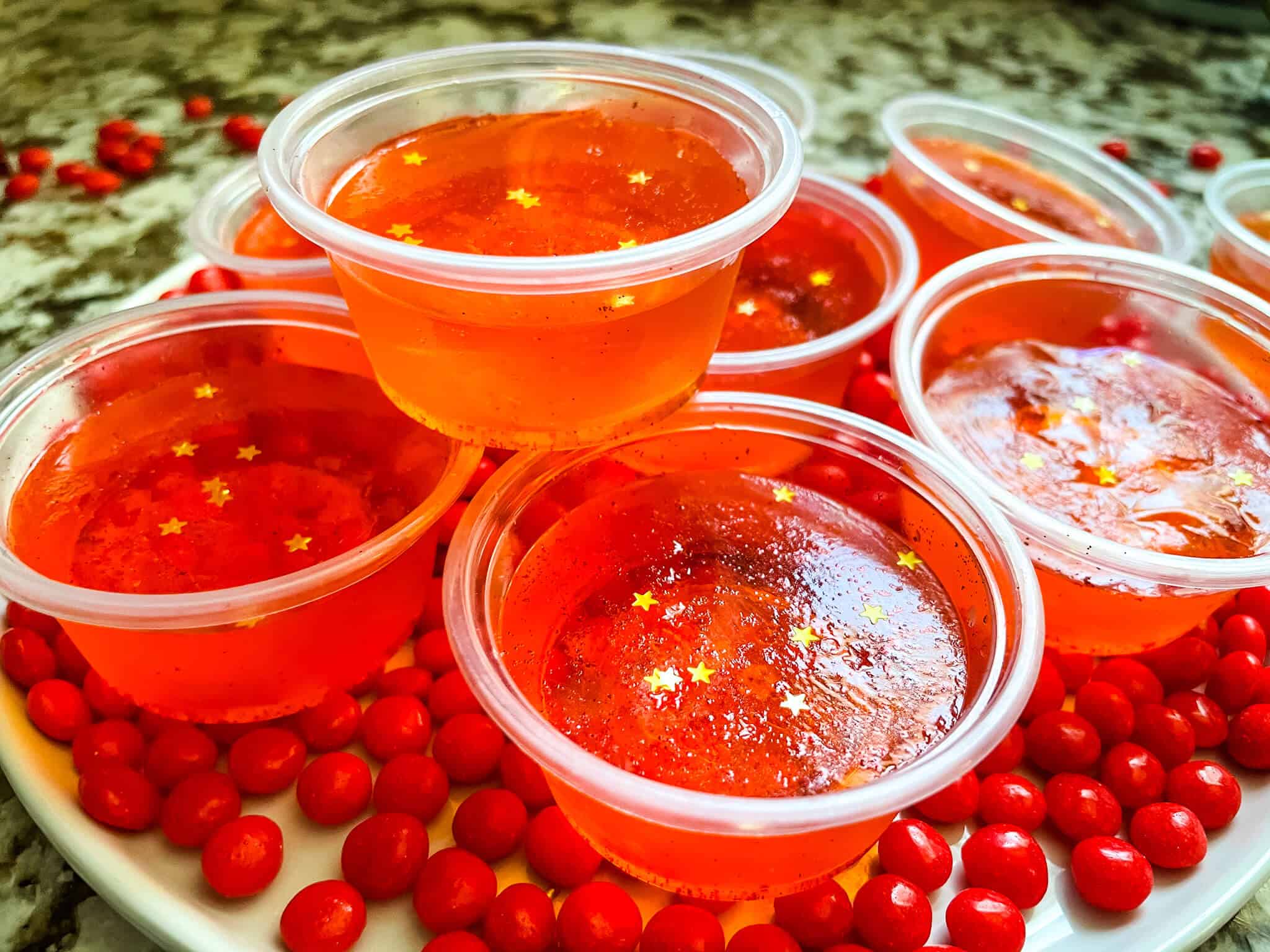 Fireball Jello Shots - Three Olives Branch