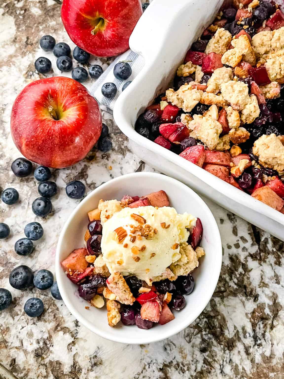 Apple and Blueberry Crumble - Three Olives Branch