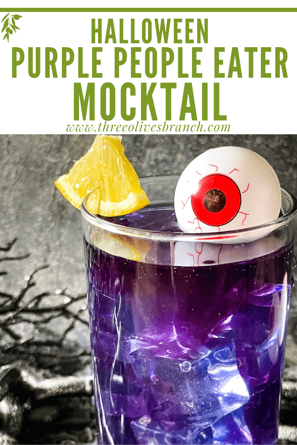 Purple People Eater Halloween Cocktail (+Mocktail) - Three Olives Branch