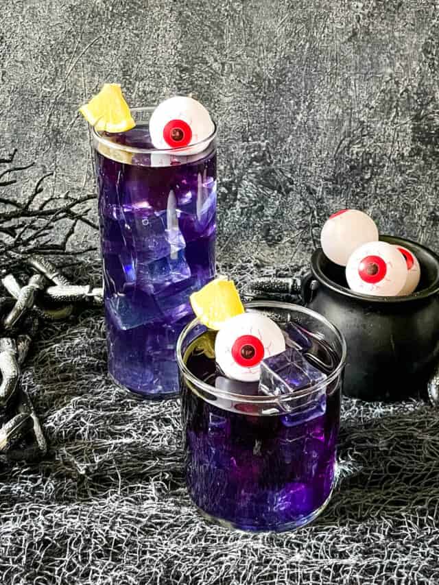 Purple People Eater Halloween Cocktail (+Mocktail) - Three Olives Branch