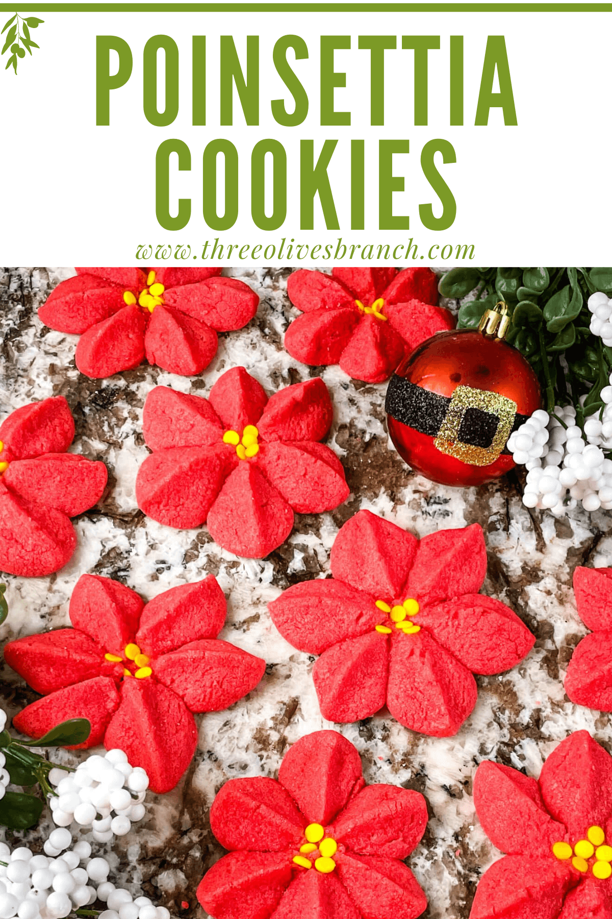 Poinsettia Cookies - Three Olives Branch