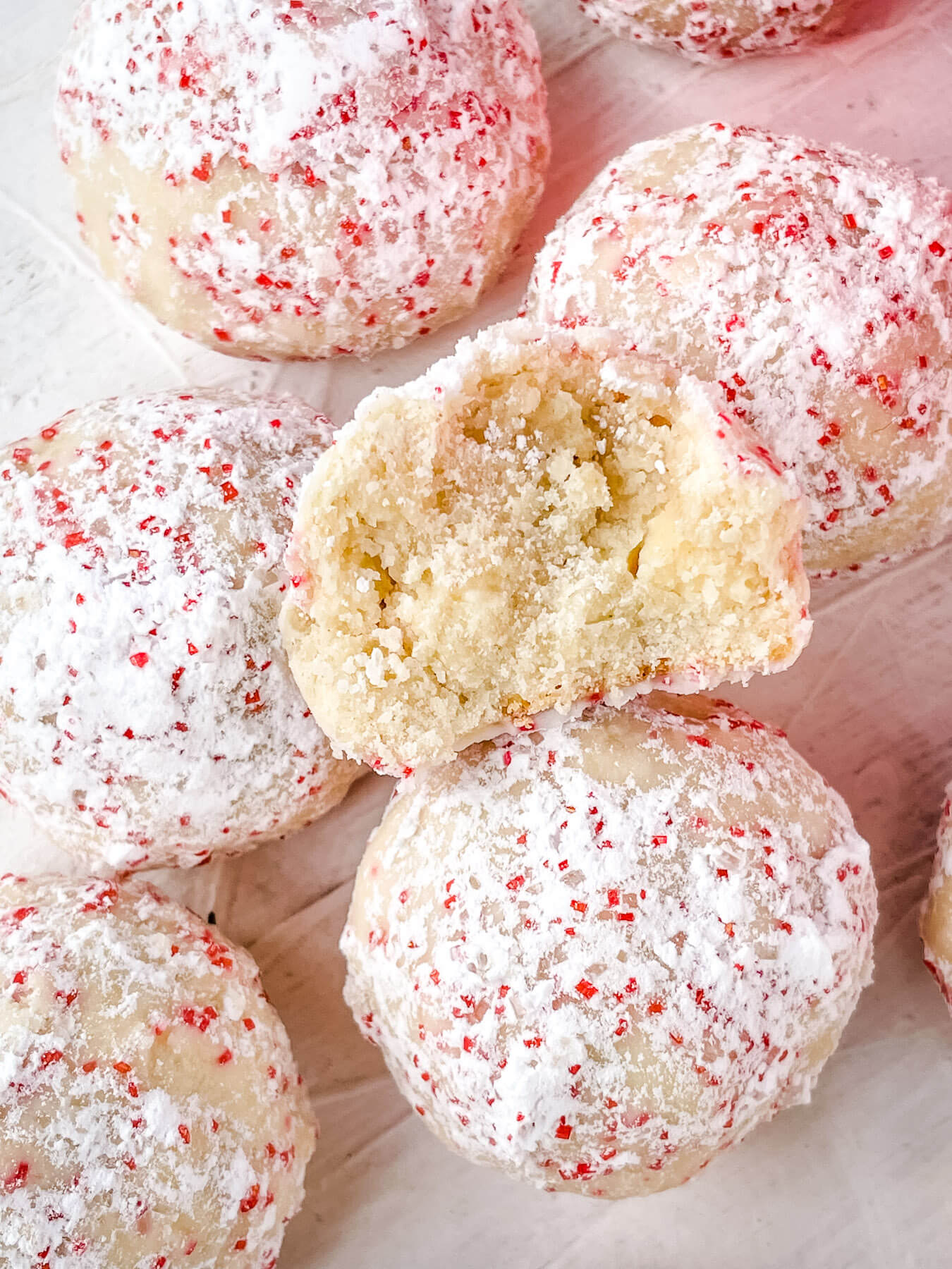 Peppermint Snowball Cookies - Three Olives Branch