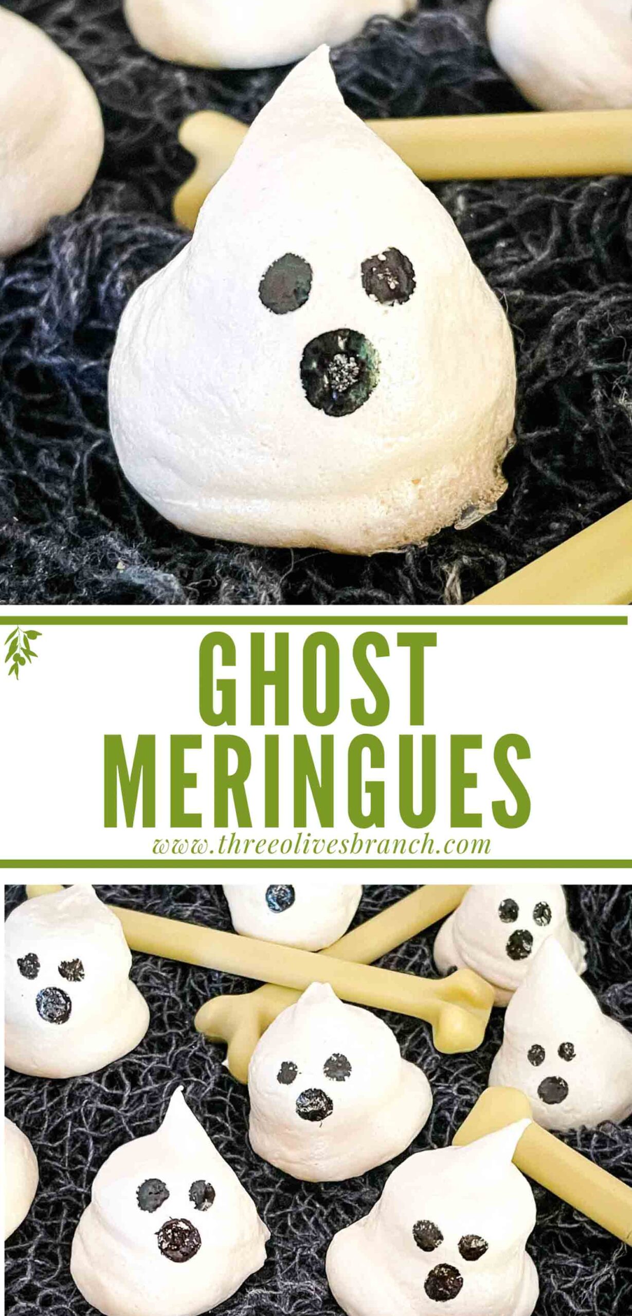 Halloween Ghost Meringues - Three Olives Branch