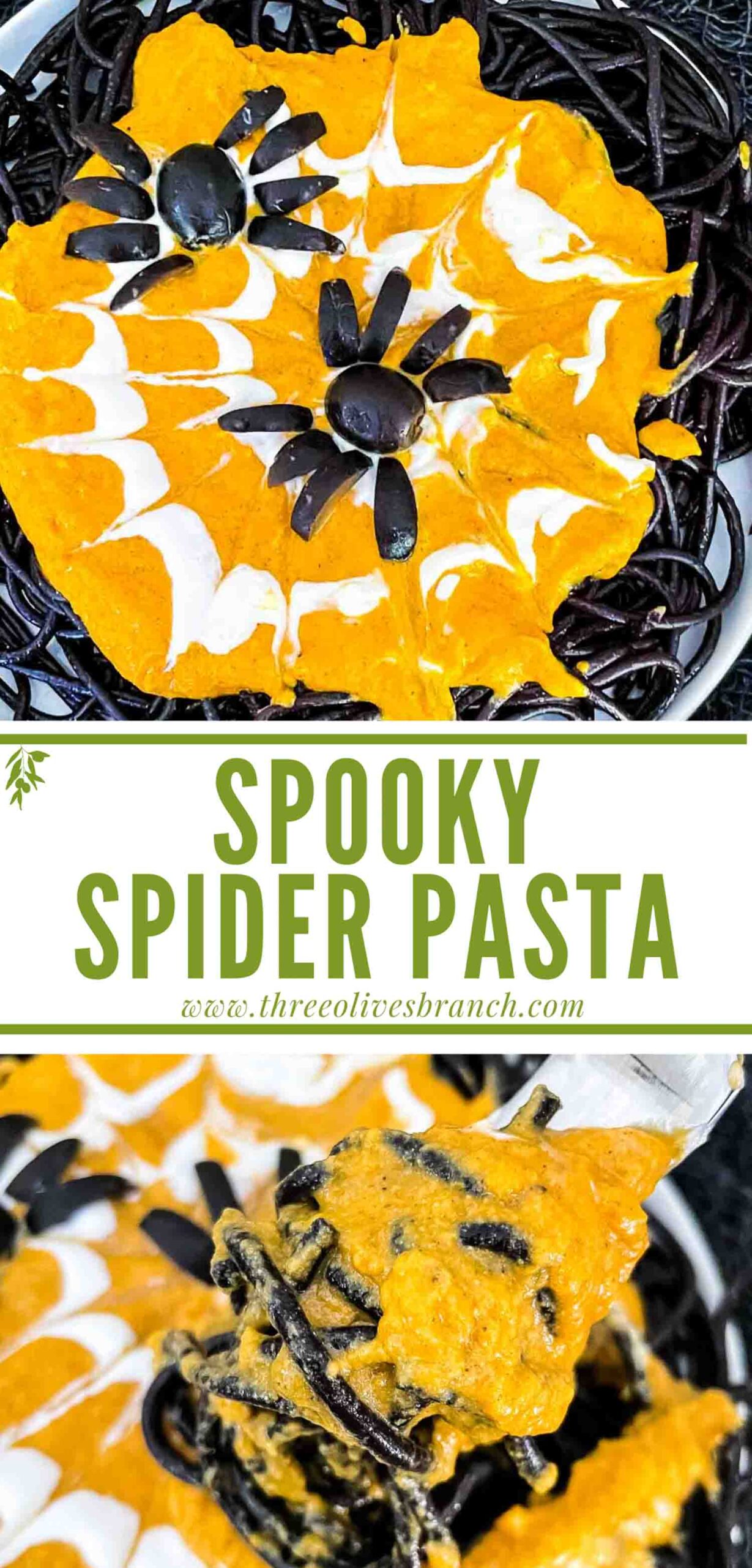 Spider Spooky Pasta - Three Olives Branch