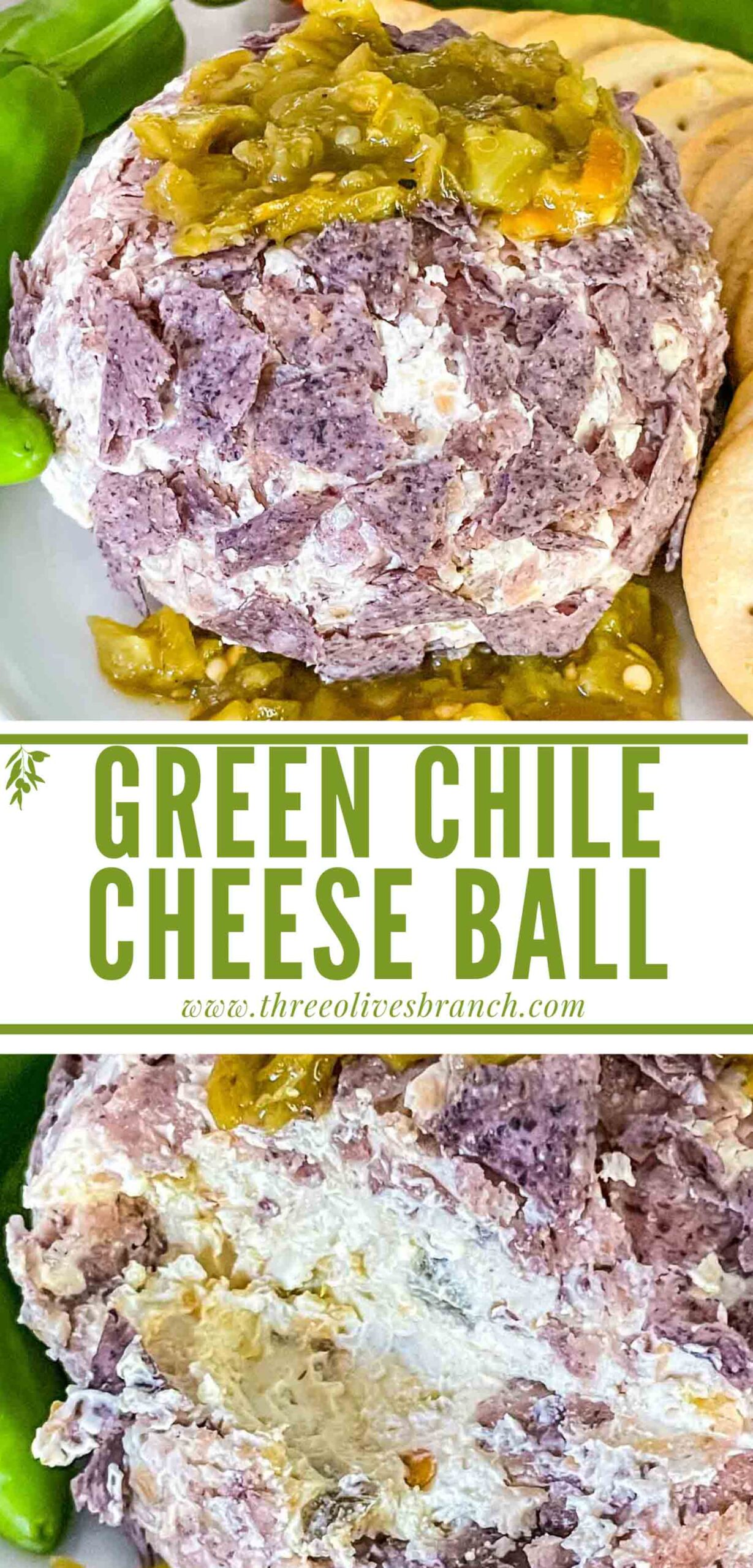 Hatch Green Chile Cheese Ball - Three Olives Branch
