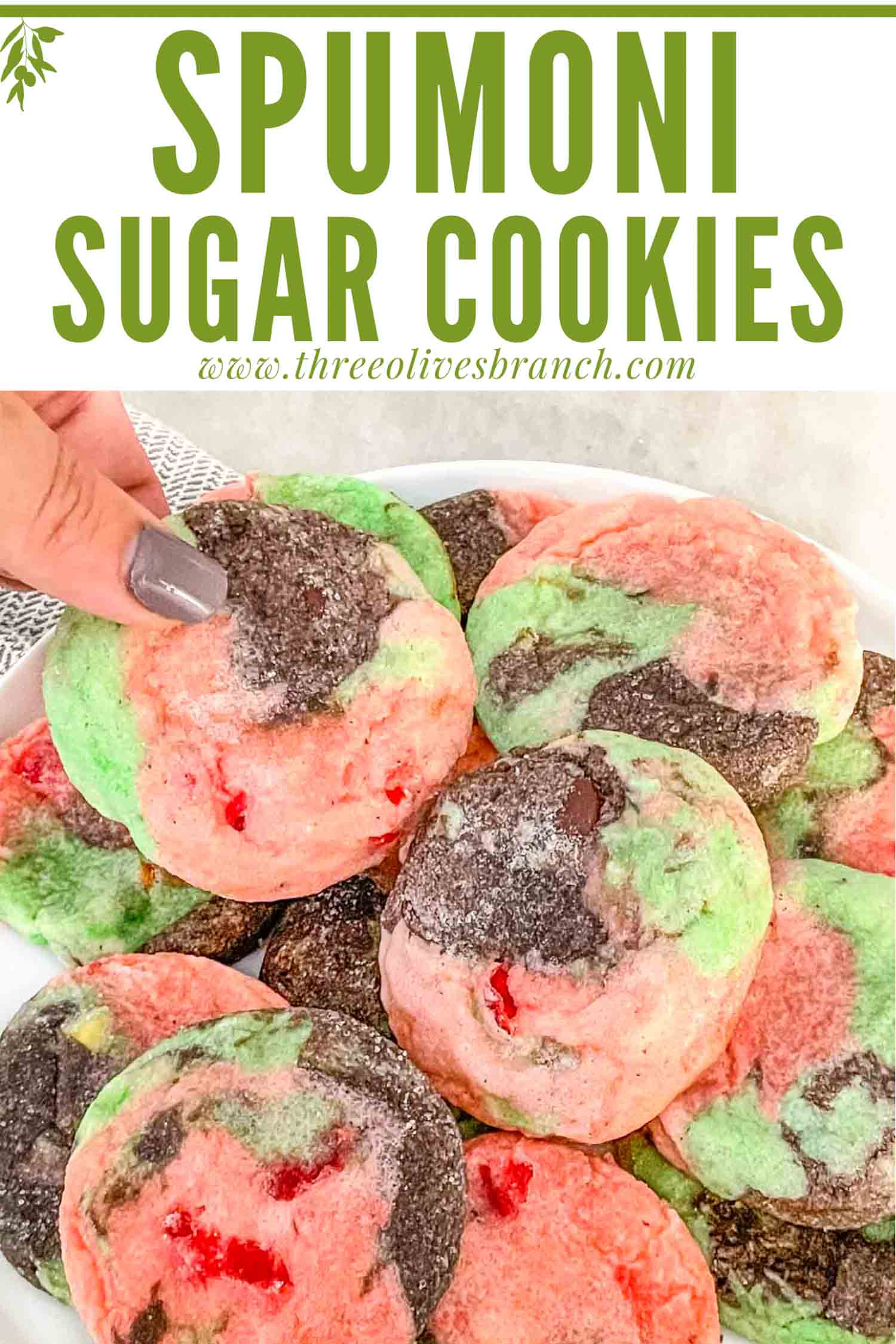 Spumoni Sugar Cookies - Three Olives Branch