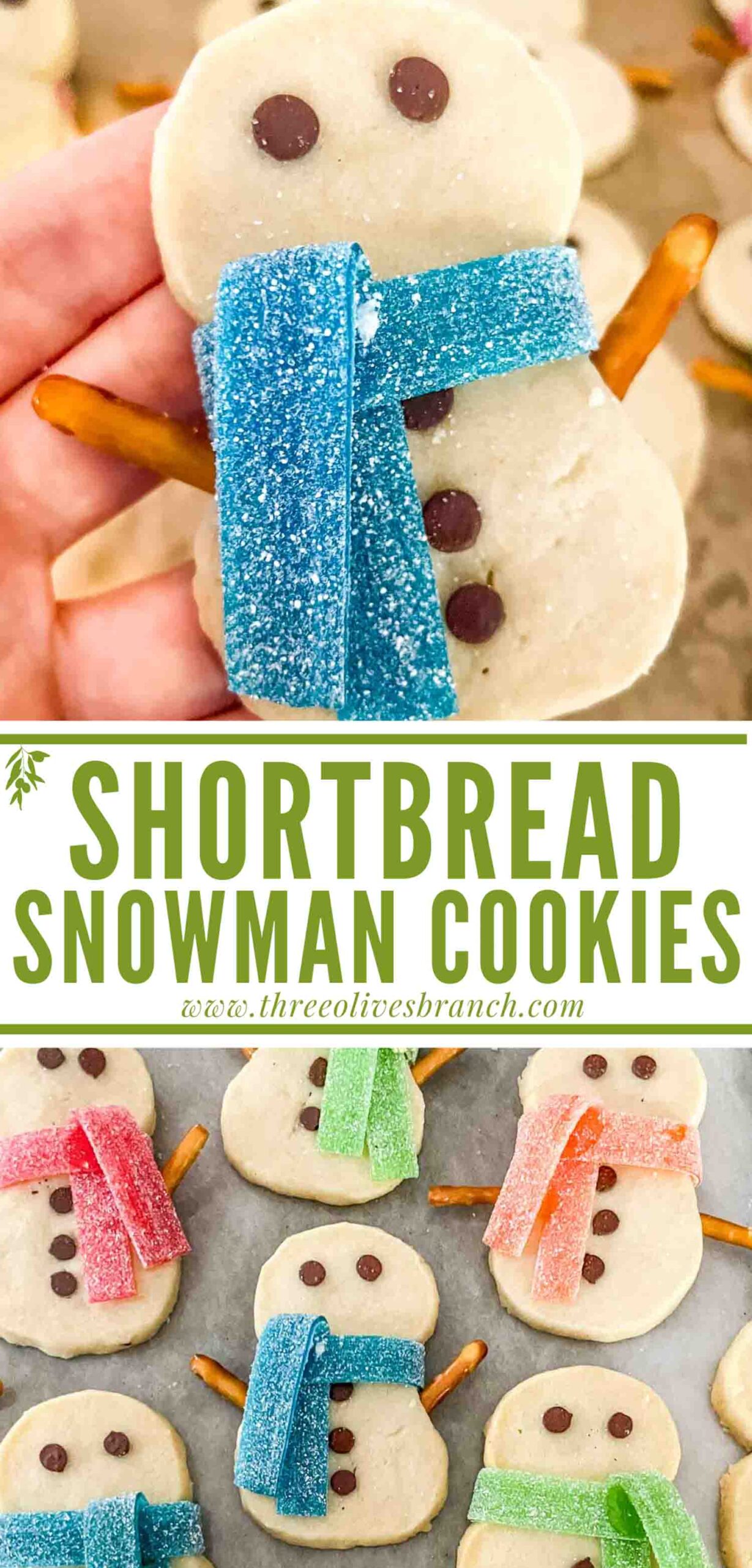 Shortbread Snowman Cookies - Three Olives Branch