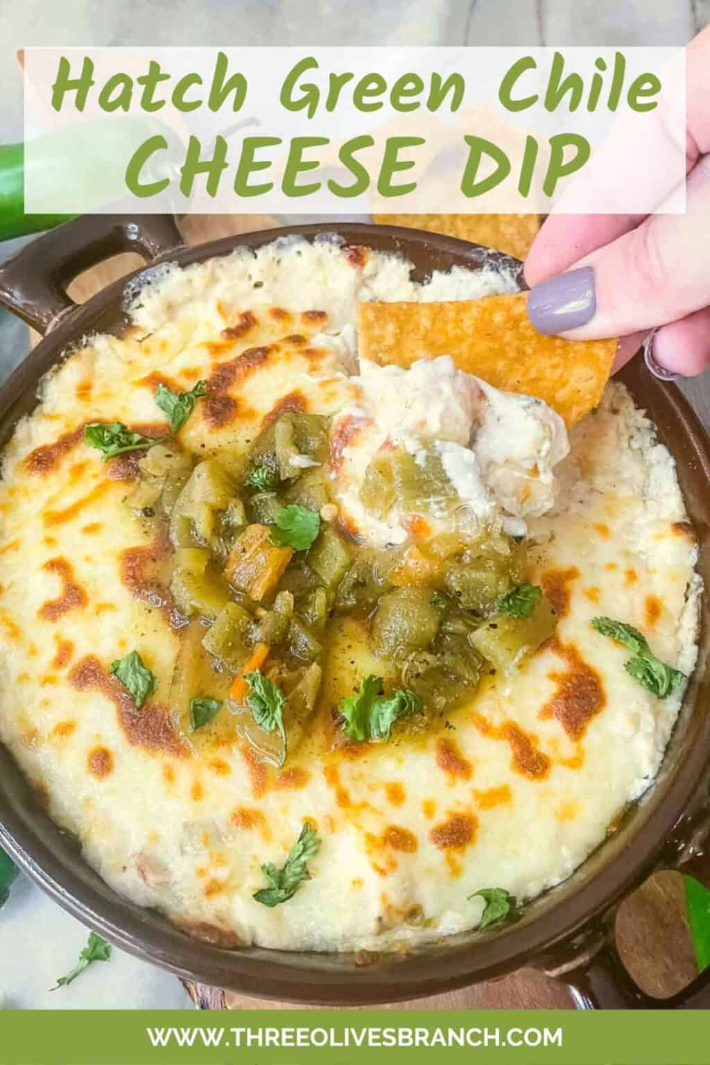 Hatch Green Chile Cheese Dip - Three Olives Branch