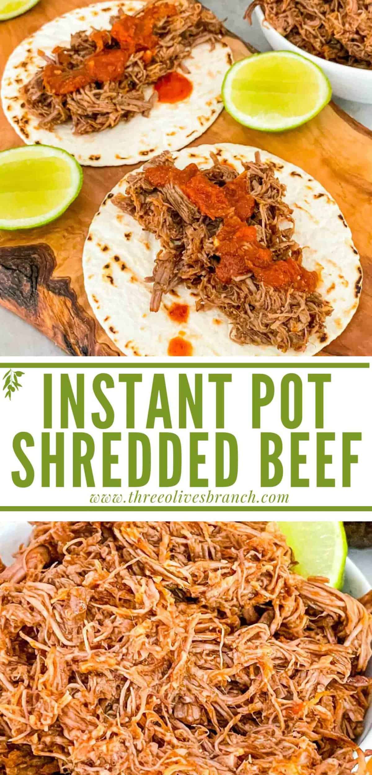 Instant Pot Shredded Beef Barbacoa - Three Olives Branch