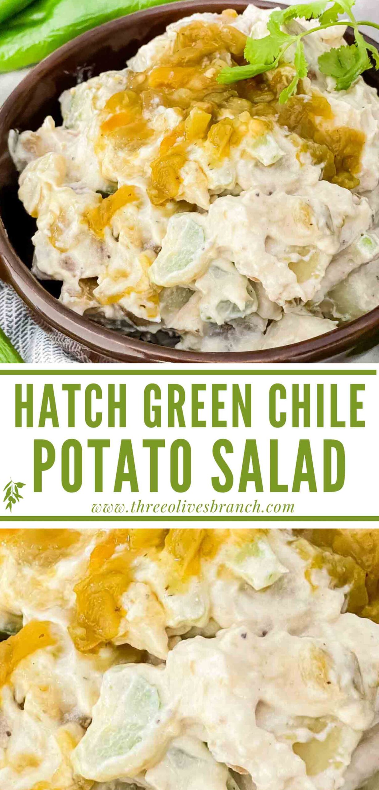 Hatch Green Chile Potato Salad - Three Olives Branch