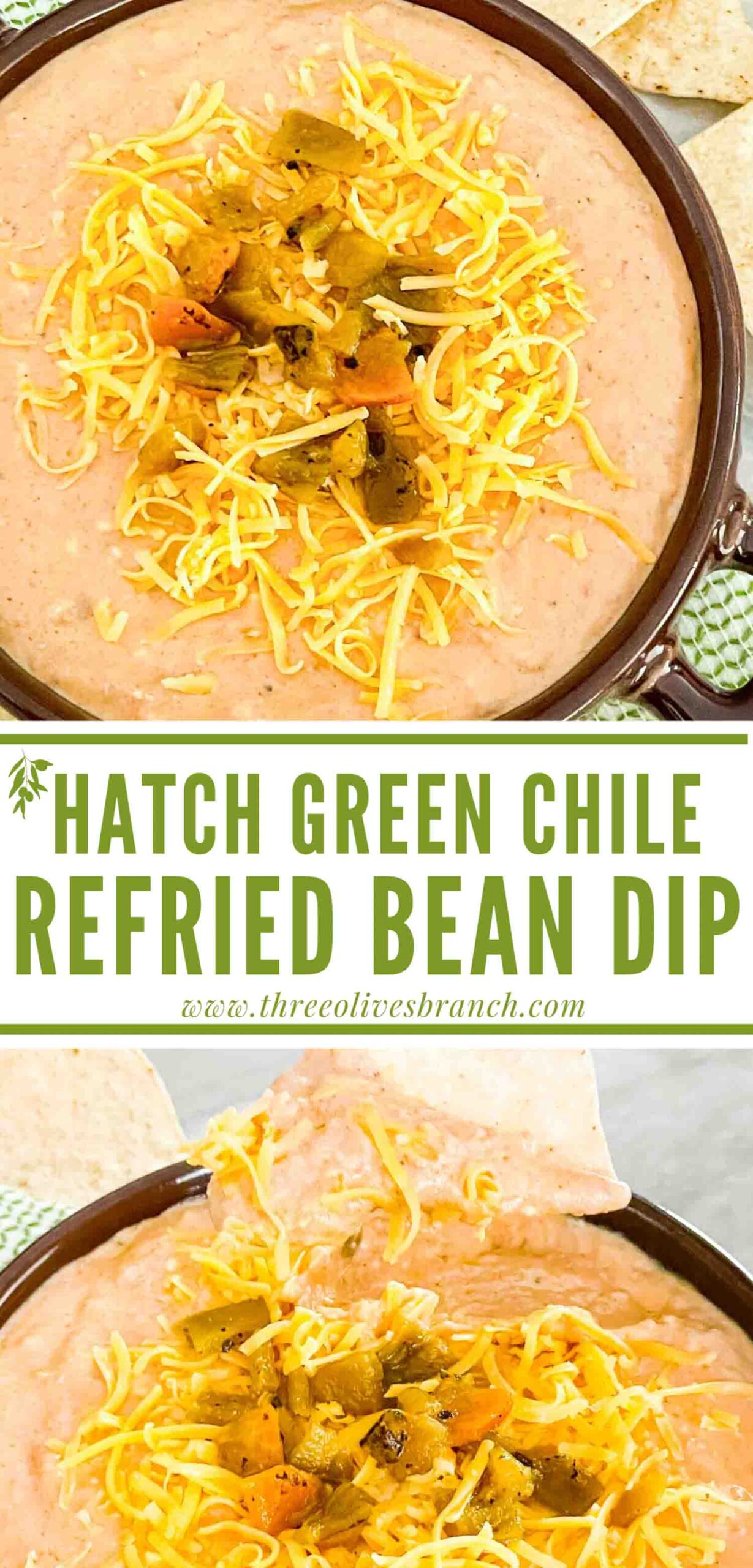 Hatch Green Chile Bean Dip Recipe - Three Olives Branch