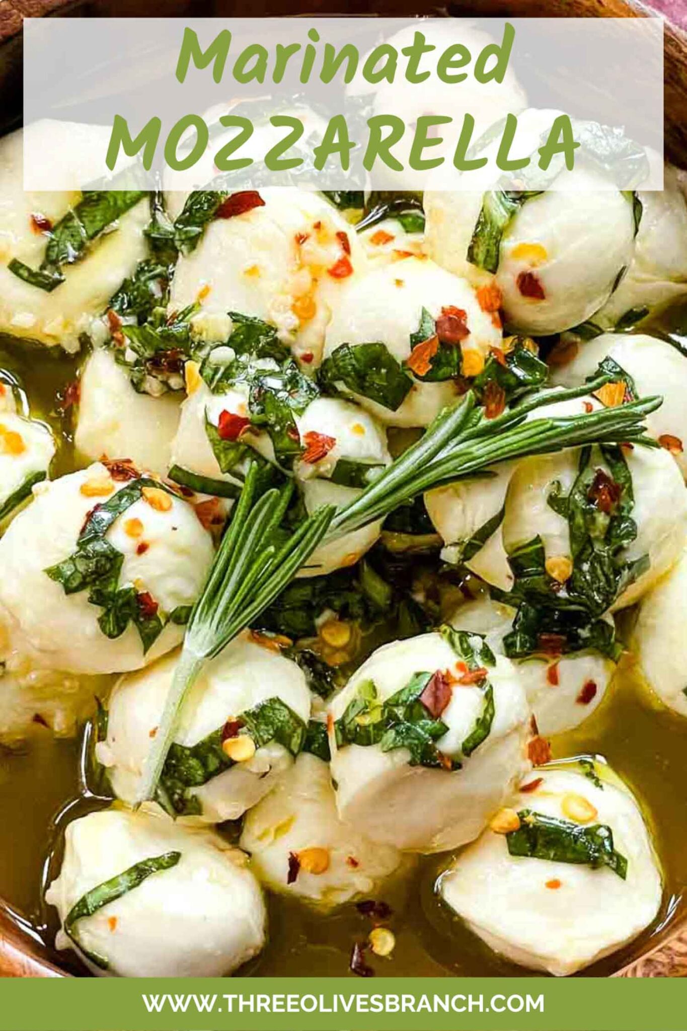 Marinated Mozzarella Balls - Three Olives Branch