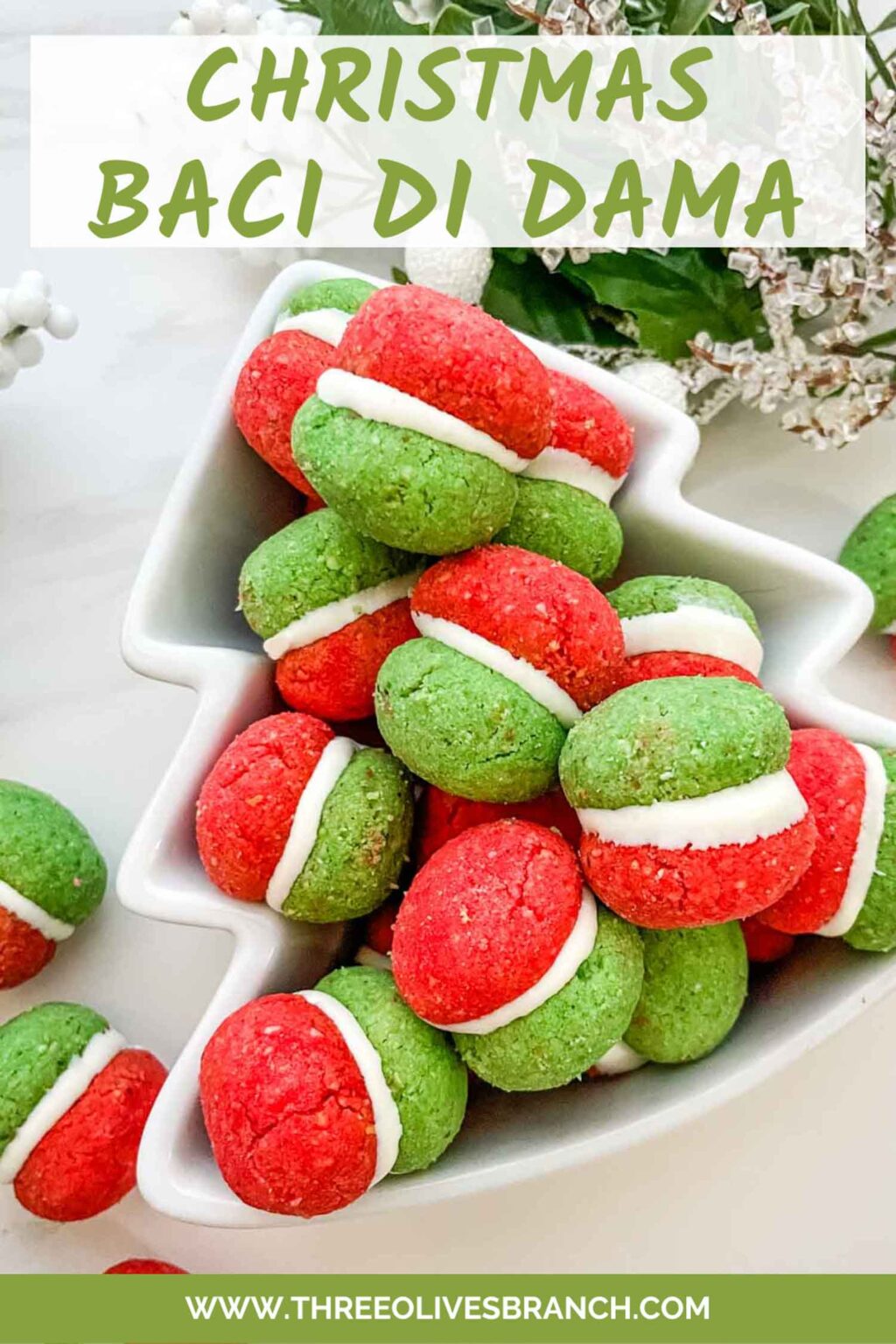 Christmas Baci di Dama Cookies - Three Olives Branch