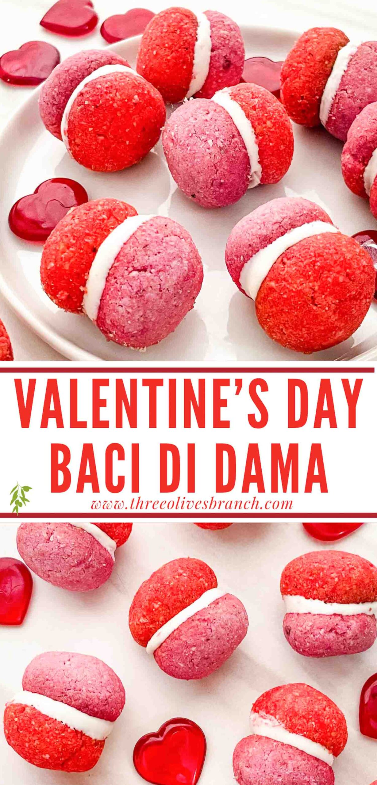 Valentine's Day Baci di Dama Cookies - Three Olives Branch