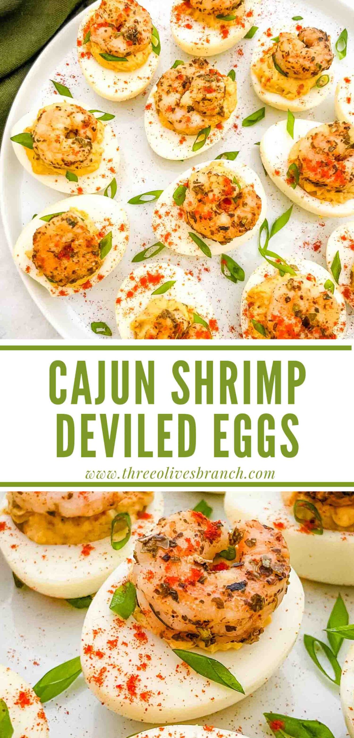 Cajun Shrimp Deviled Eggs - Three Olives Branch