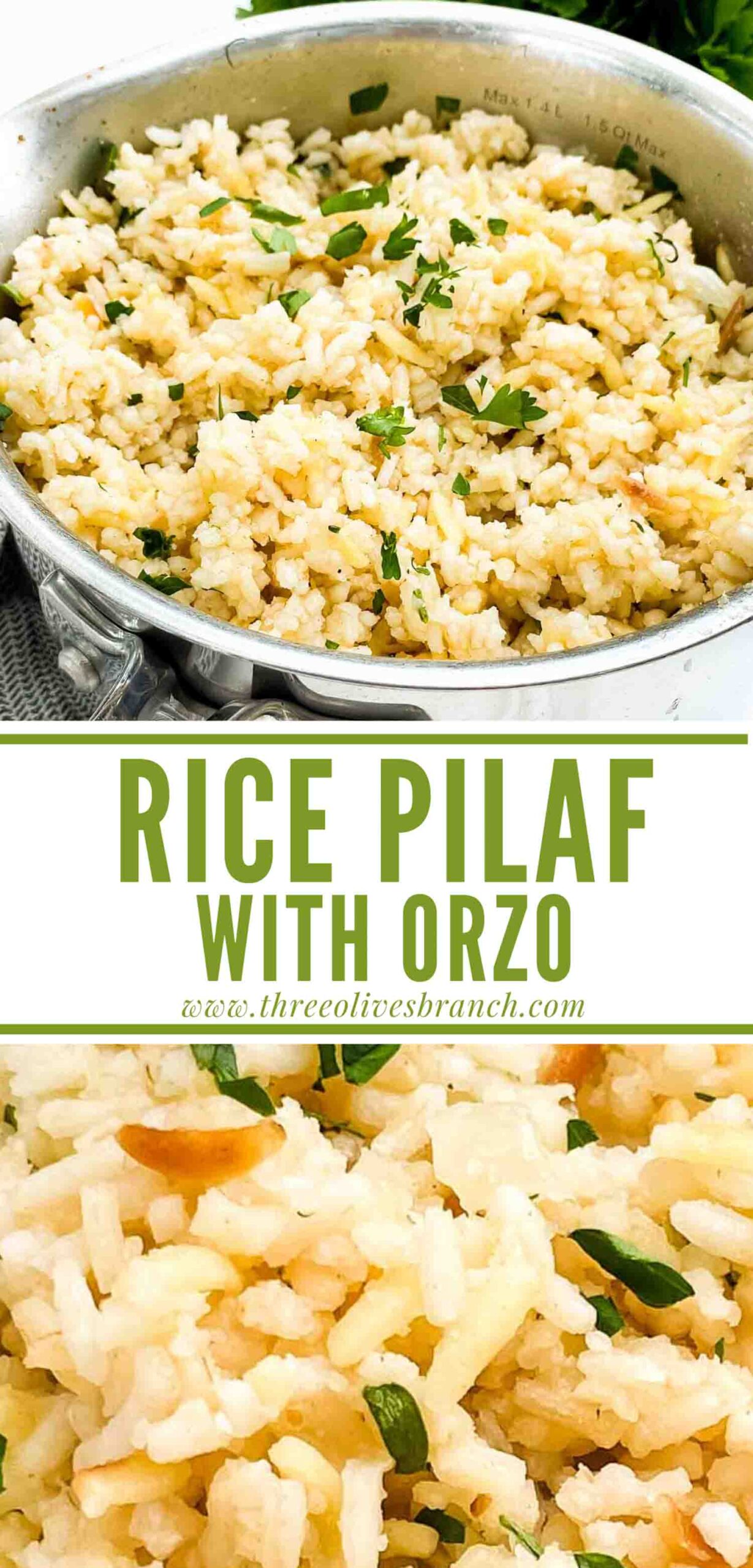 Herbed Rice Pilaf with Orzo - Three Olives Branch